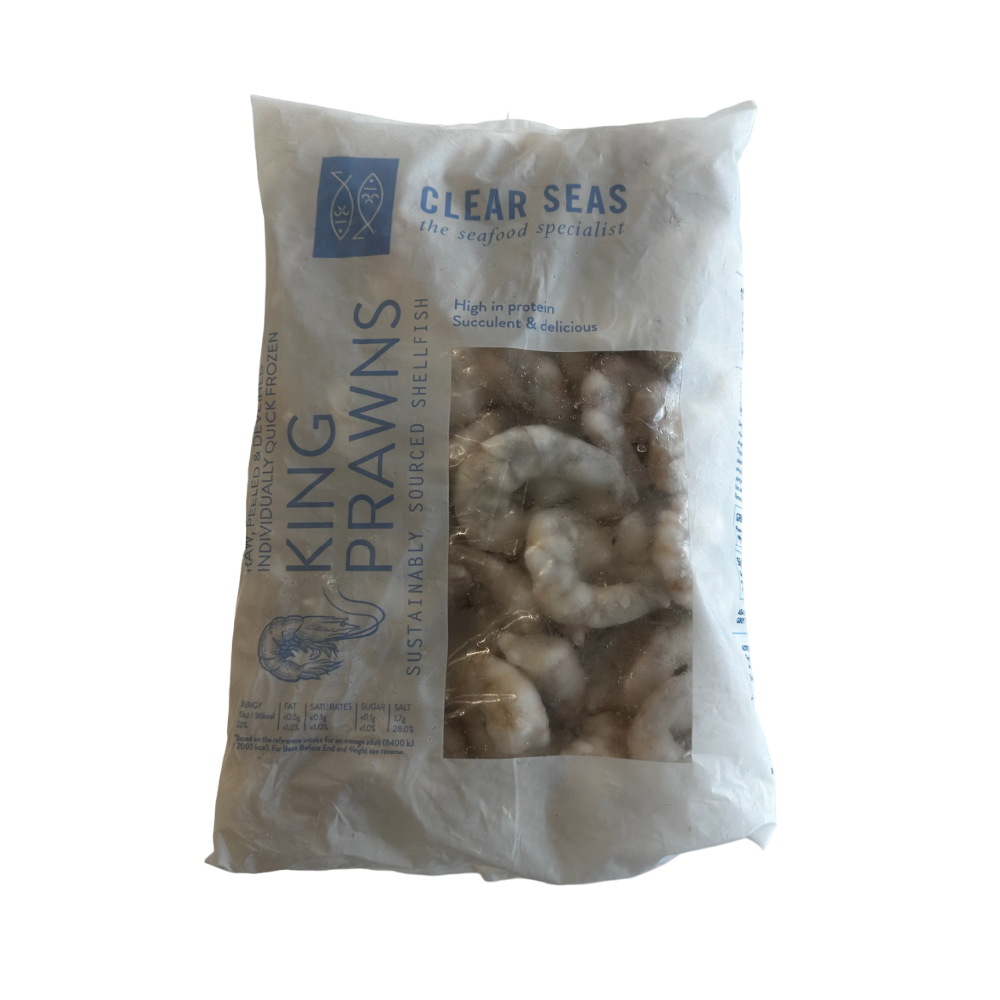 CLEAR SEAS IQF Raw P&D King Prawns 26/30 800gnet (Frozen)