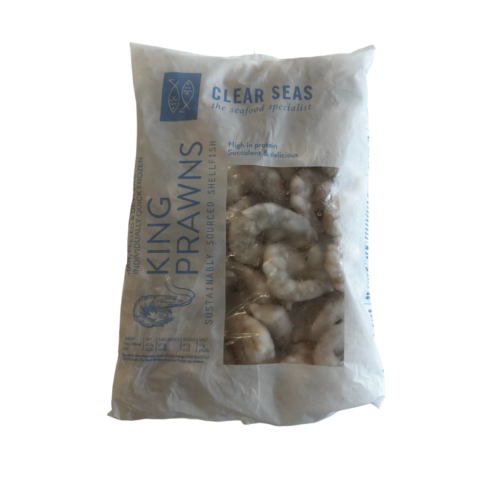 CLEAR SEAS IQF Raw P&D King Prawns 21/25 800gnet (Frozen)