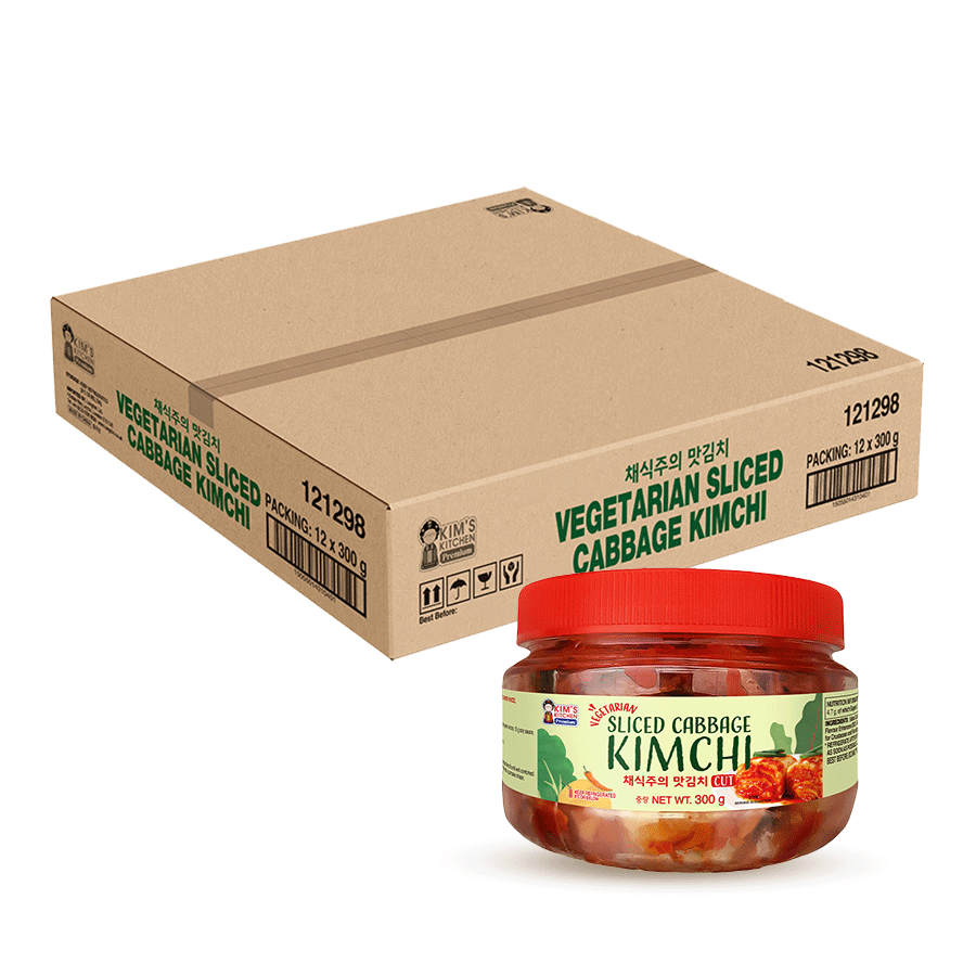 KIM'S KITCHEN PREMIUM Sliced Cabbage Kimchi (Fish Free) 300g (Case 12)