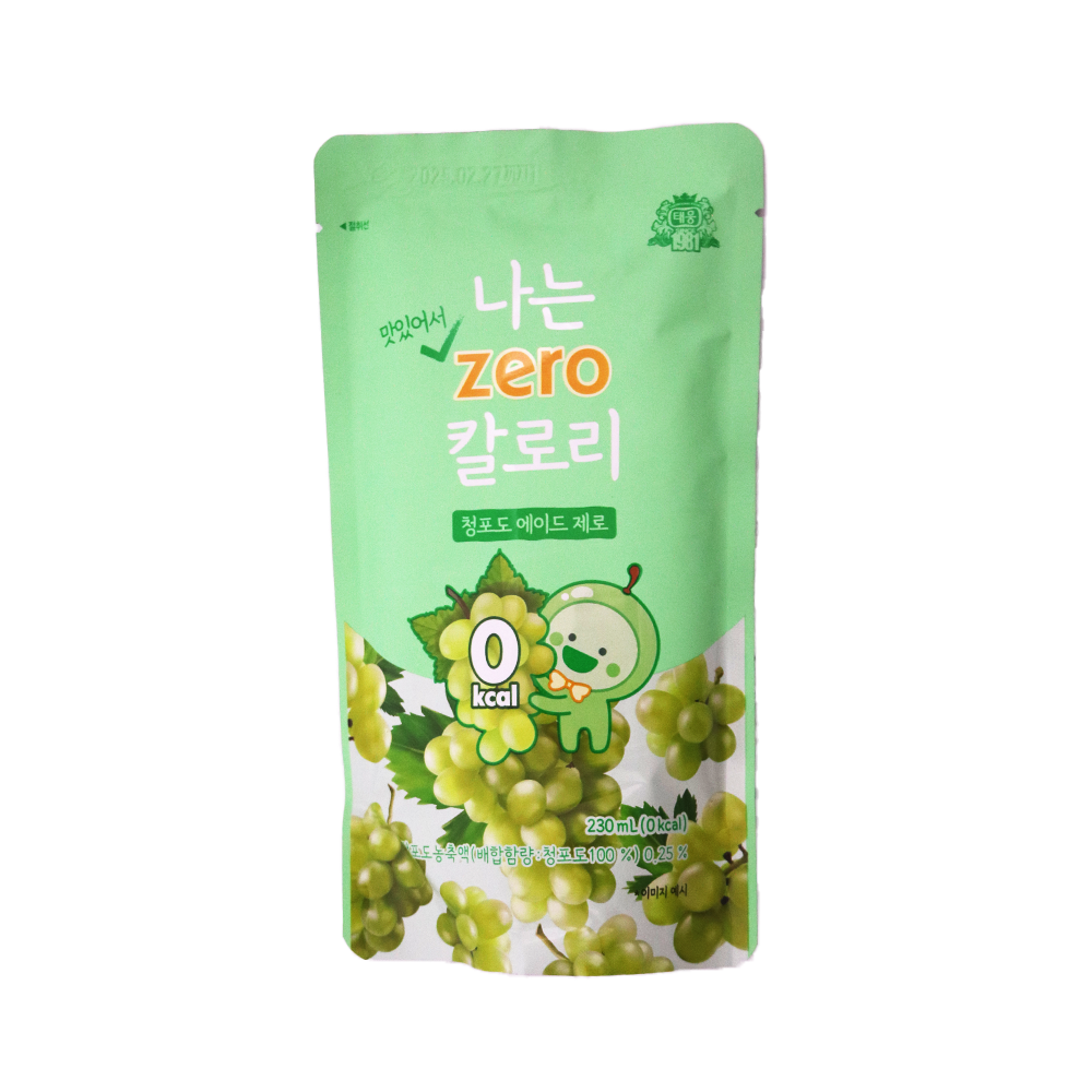 TAEWOONG I'm Zero Calory Green Grape Ade Pouch Drink 230ml