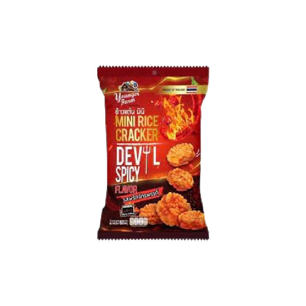 YOUNGER FARM Mini Rice Cracker Devil Spicy Flavour 60g