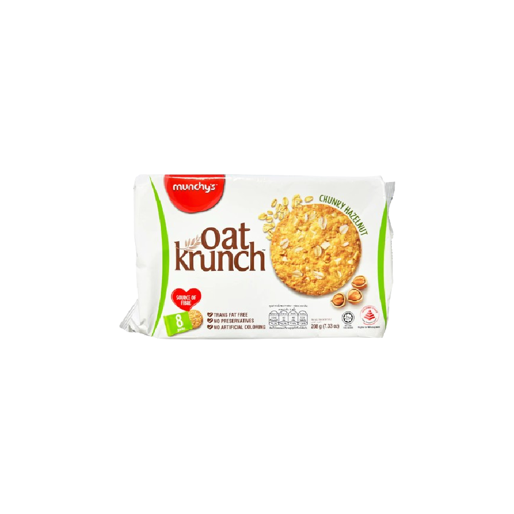 MUNCHY'S Oat Krunch Chunky Biscuit - Hazelnut Flavor (26g*8) 208g