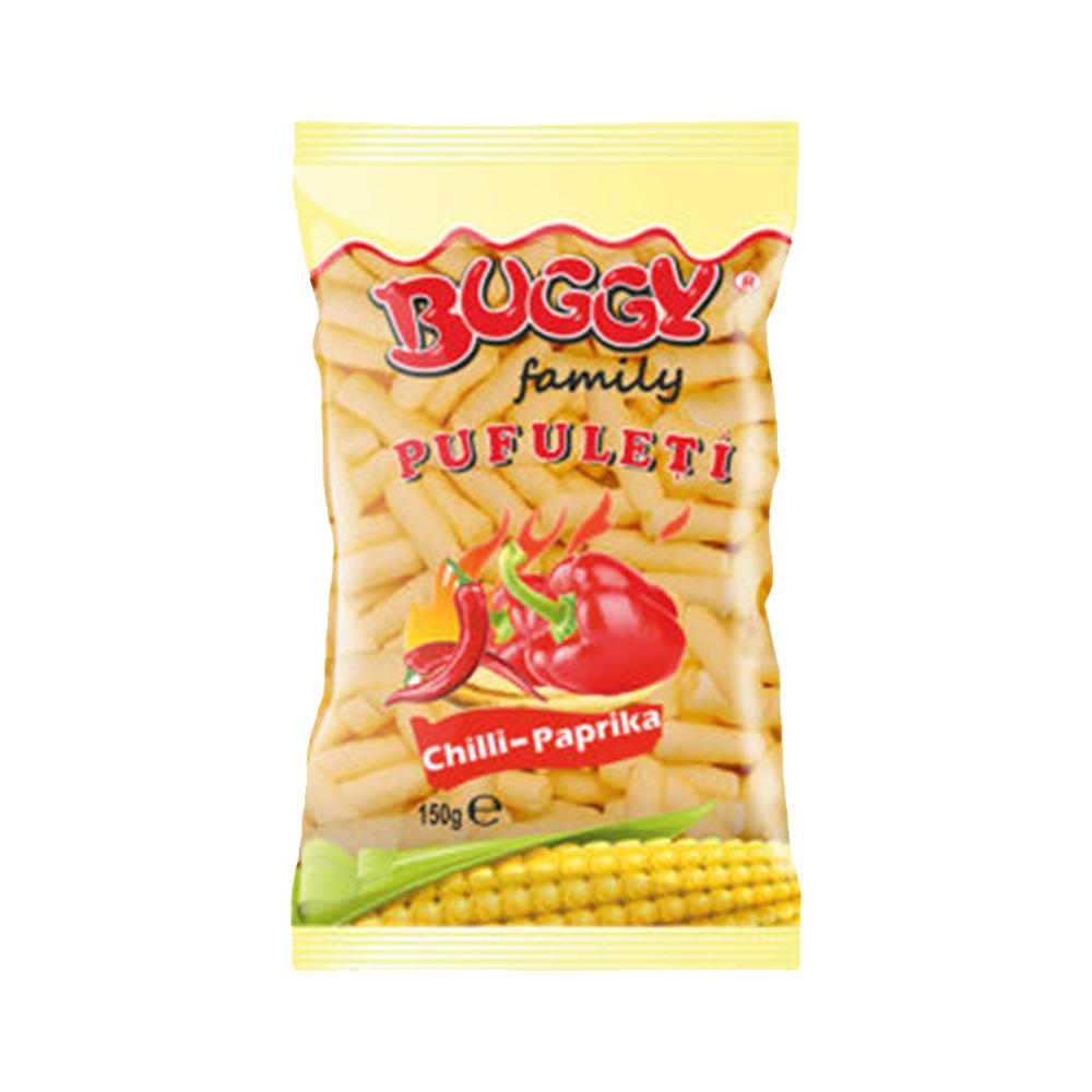 BUGGY FAMILY Chilli Paprika Corn Flips 150g