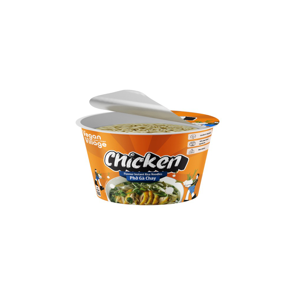 Vegan Village Chicken Flavour Instant Rice Noodles Bowl 70g