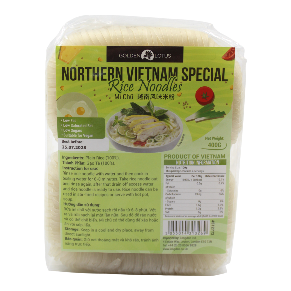GOLDEN LOTUS Northern Vietnam Special Rice Noodles 400g (Case 20)