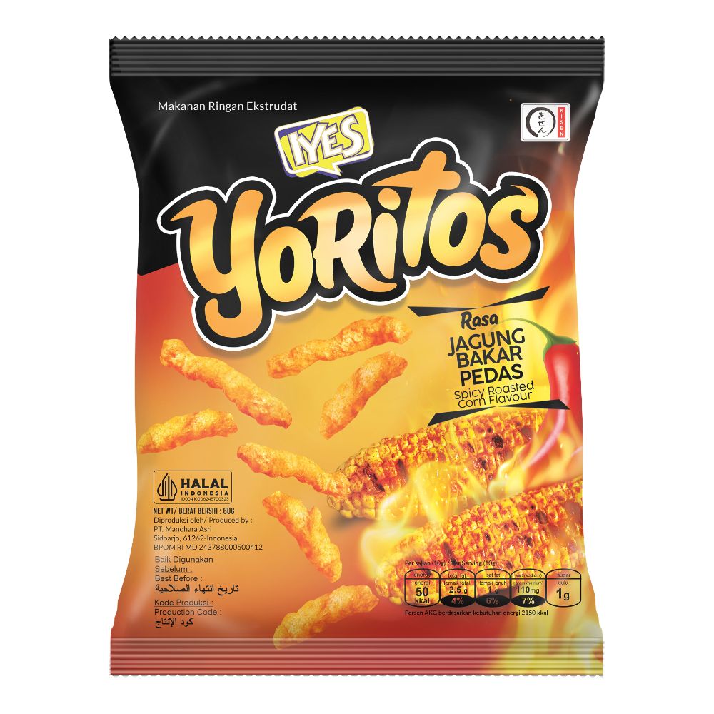 Iyes Yoritos - Spicy Corn Flv 60g (Case 20)