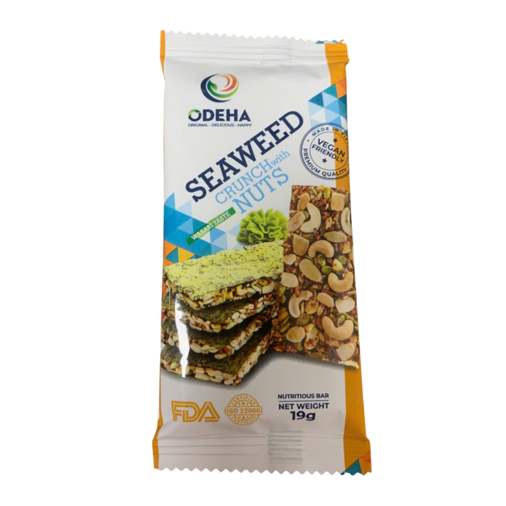 ODEHA Seaweed Crunch With Nuts - Wasabi Taste (1 Bar 19g)