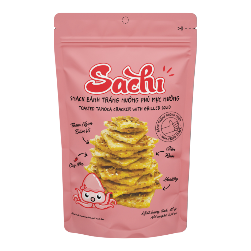 SACHI Toasted Tapioca Cracker With Grilled Squid 45g