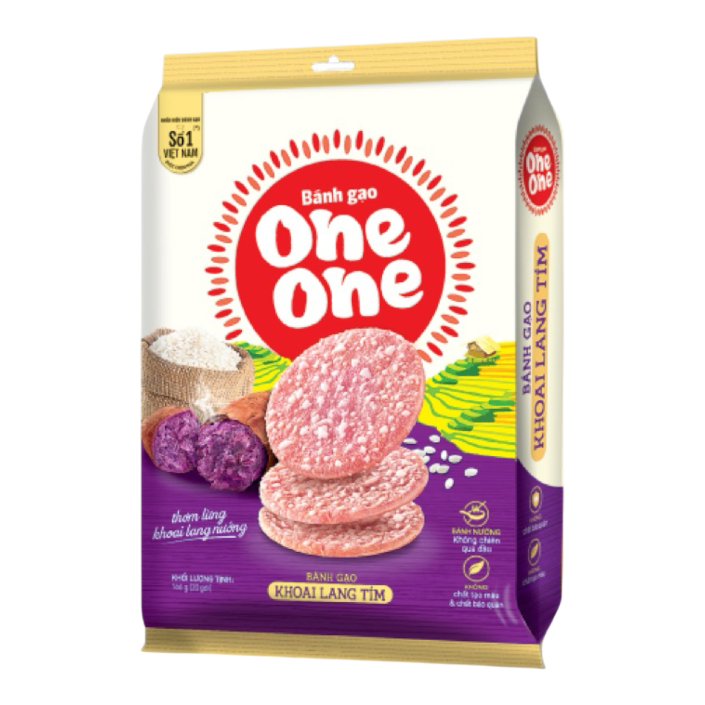 ONE ONE Rice Cake - Purple Sweet Potato 166g (Case 20)