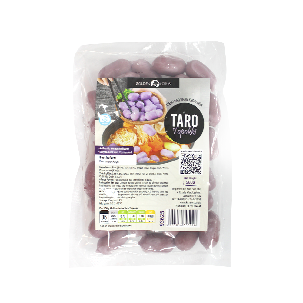 Golden Lotus Taro Topokki 500g (Frozen)