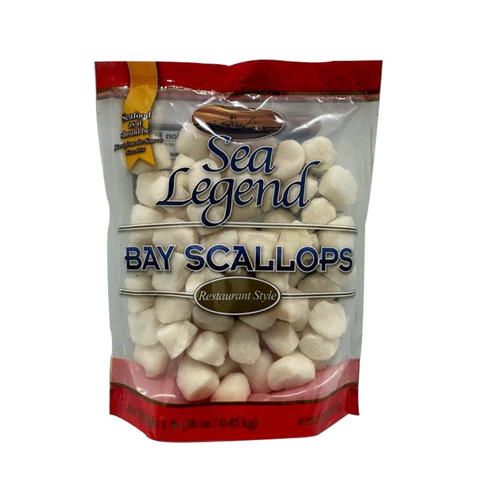 Sea Legend IQF Raw Roeless Bay Scallops 40-60 454gnet (Frozen)