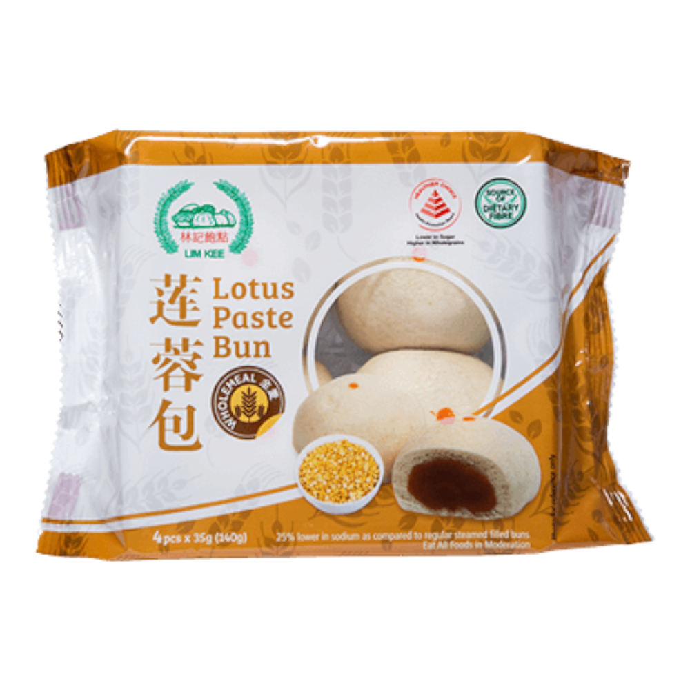 LIM KEE WHOLEMEAL LOTUS PASTE BUN 140g (Frozen)