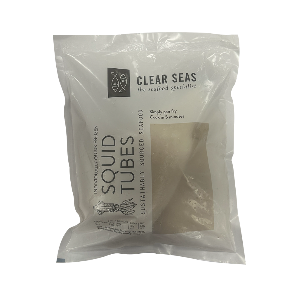 CLEAR SEAS Squid Tubes U5 1kg (600gnet) (Frozen)