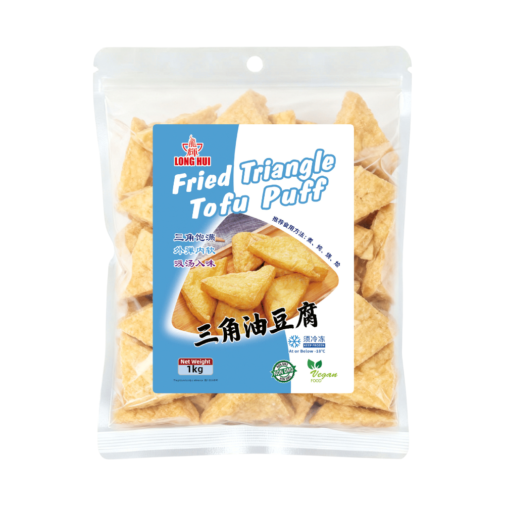 LONGHUI Fried Triangle Tofu Puff 1kg (Frozen)