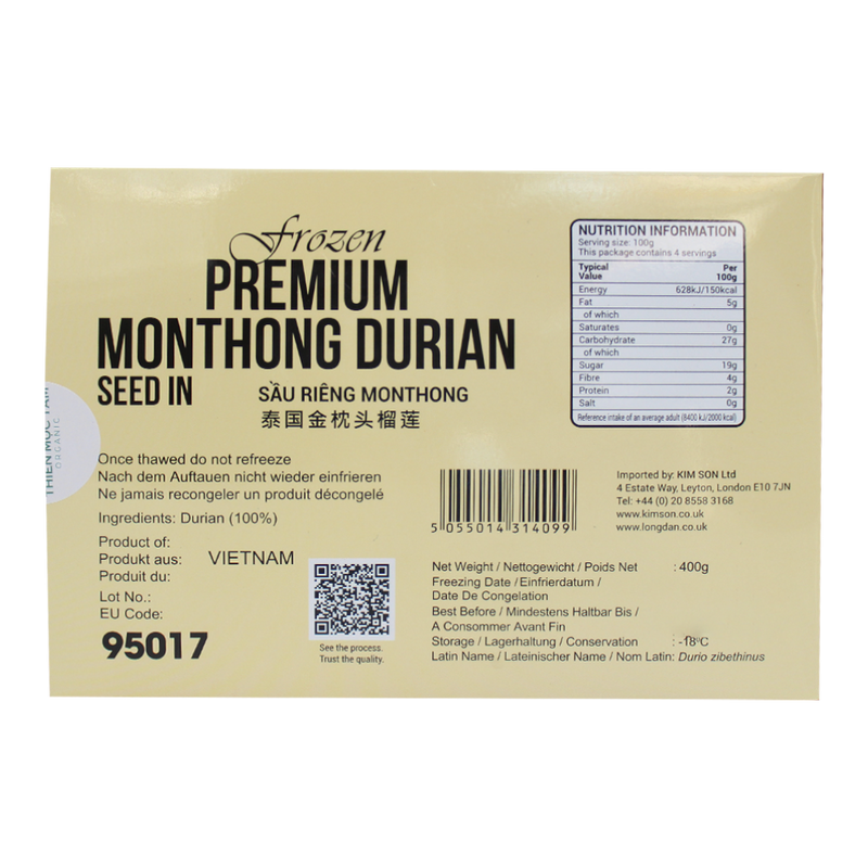 THE PLANTBASE STORE Frozen Premium Monthong Durian Seed In 400G (Froze