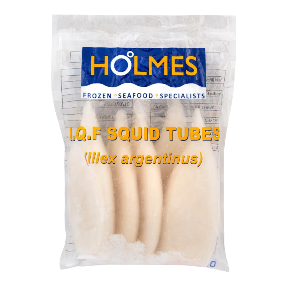 HOLMES IQF Squid Tubes U5 (600g net) 1kg (Frozen)