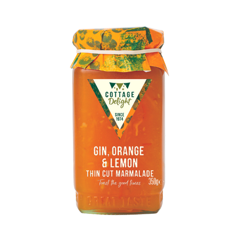 COTTAGE DELIGHT Gin, Orange & Lemon Thin Cut Marmalade 350g