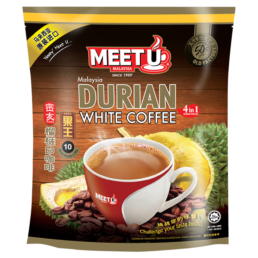 MEETU Durian White Coffee 4in1 300g (Case 24)
