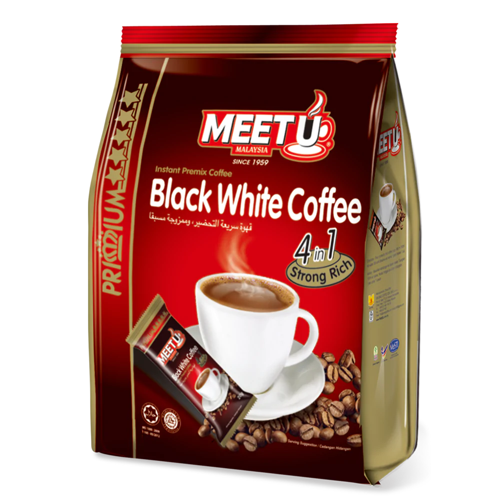 MEETU Primium Black White Coffee 4in1 400g (Case 24)