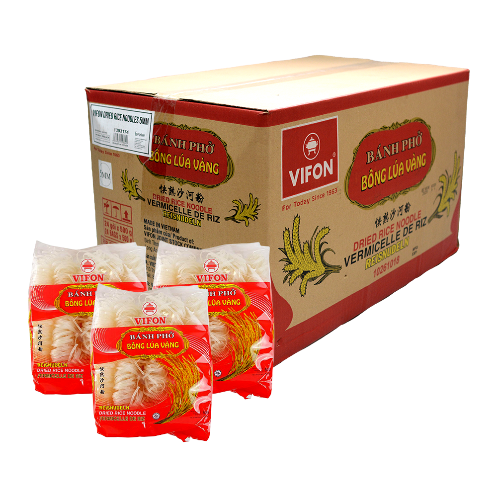 Vifon Bong Lua Vang Dried Rice Noodles 500g 5mm (Case 24)