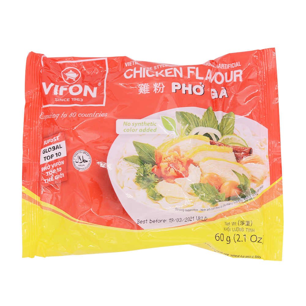 Vifon Rice Noodle Chicken Flavour Bag 60g - Pho Ga