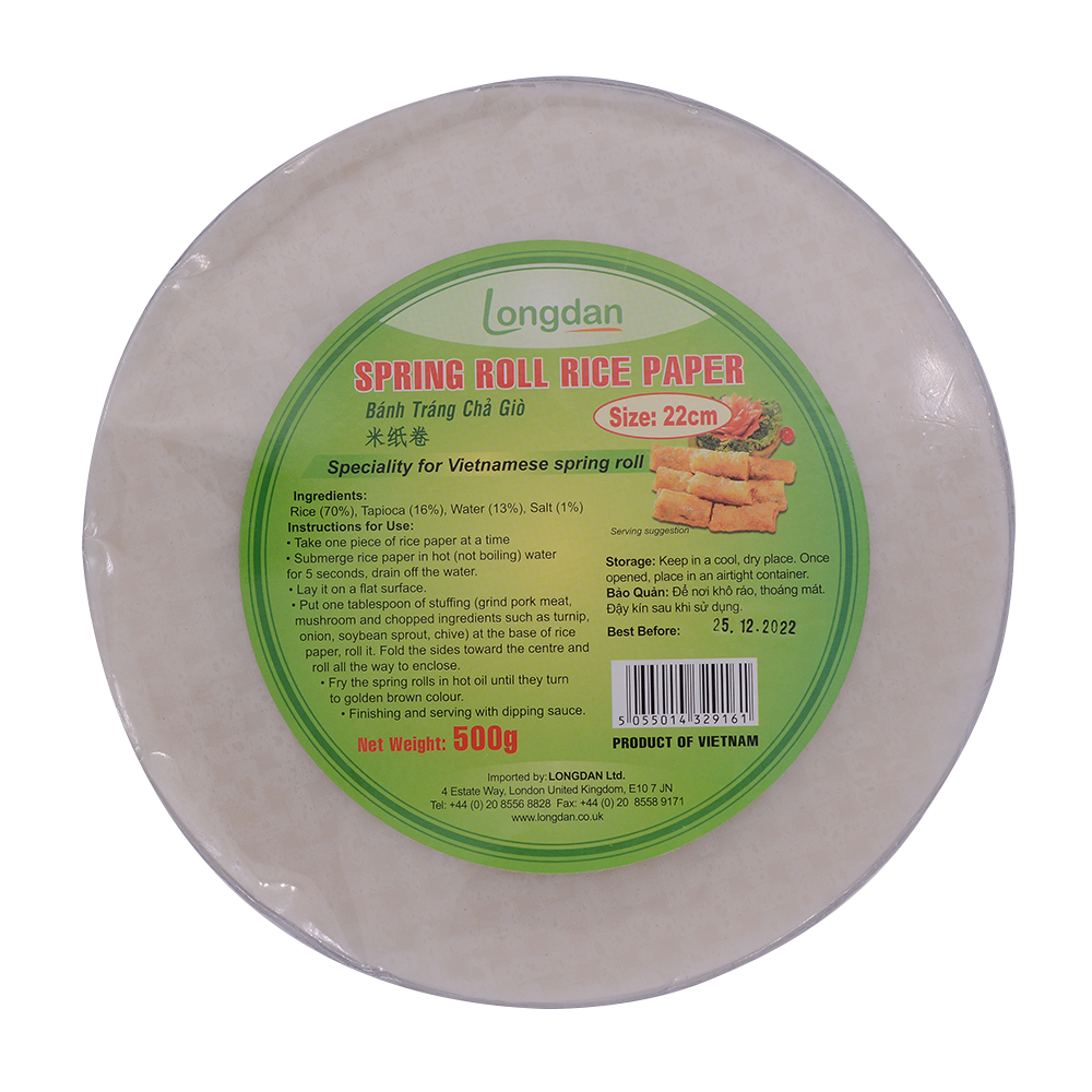 Longdan Spring Roll Rice Paper 22cm 500g (Case 20)