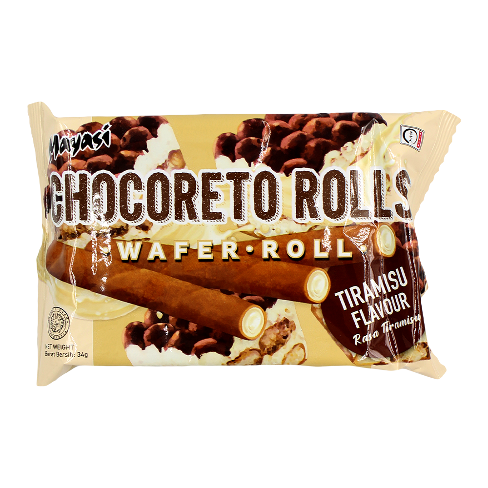 Mayasi Chocoreto Wafer Roll Tiramisu Flv 34g