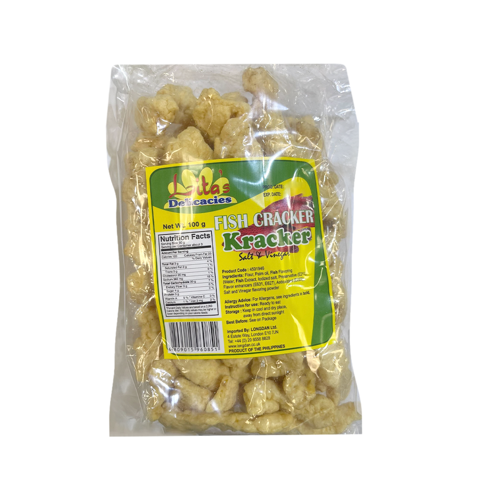 Lita Fish Cracker Salt & Vinegar 100g