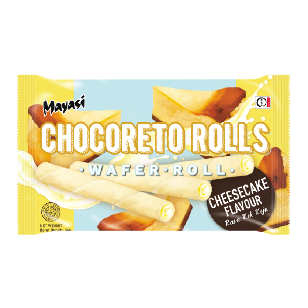 Mayasi Chocoreto Wafer Roll Cheesecake Flavour 34g