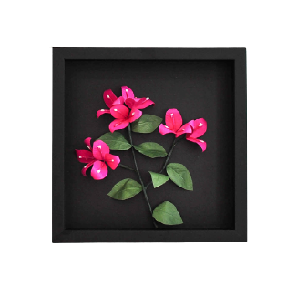 Paper Flowers Shadow Box 25x25 - Confetti