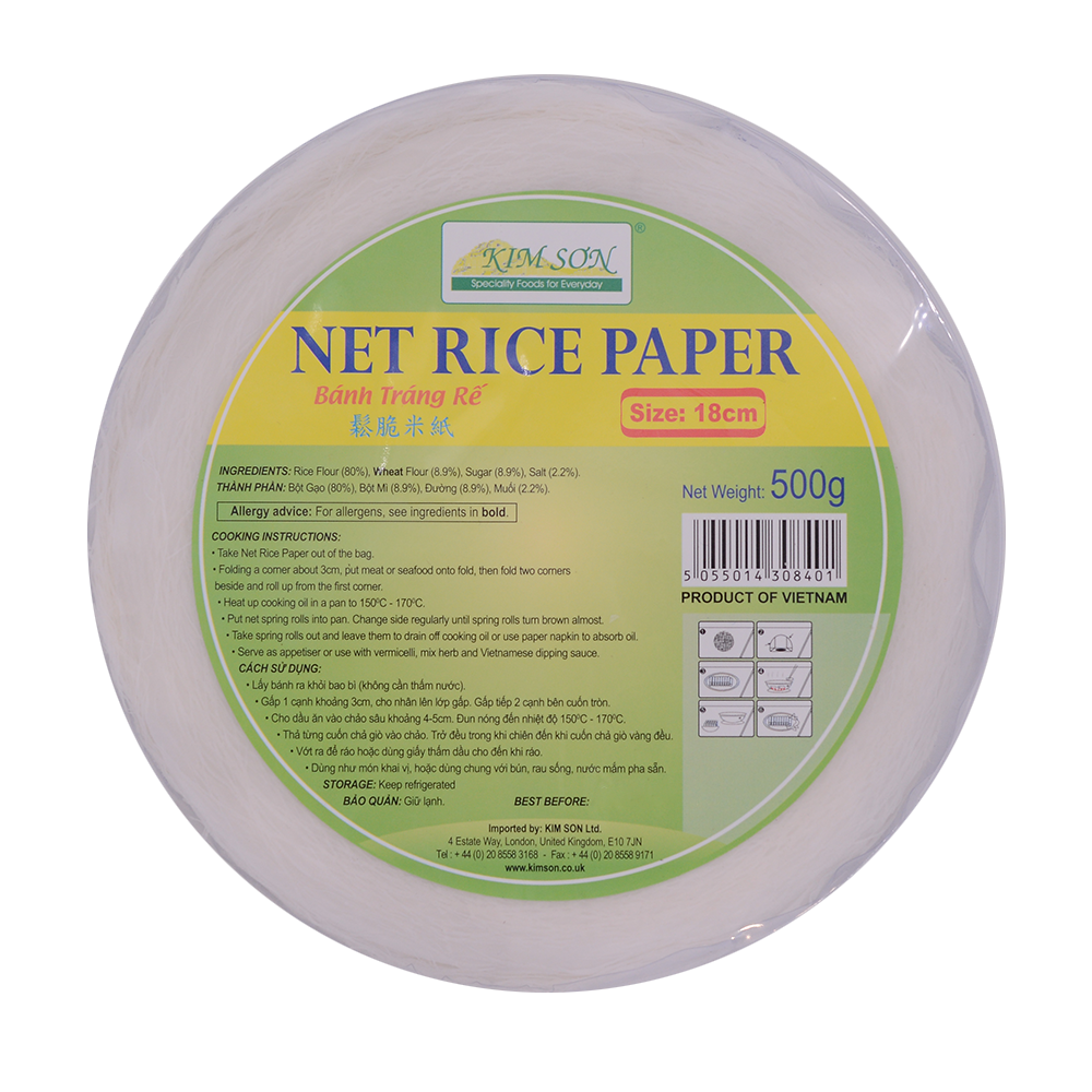 Kim Son Net Rice Paper 18cm 500g (Frozen)