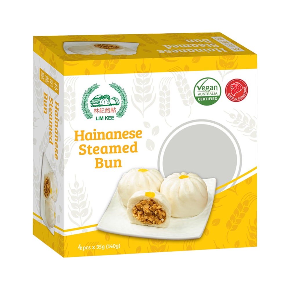 LIM KEE Veg Hainanese Steamed Buns (4pcs) 140g (Frozen)