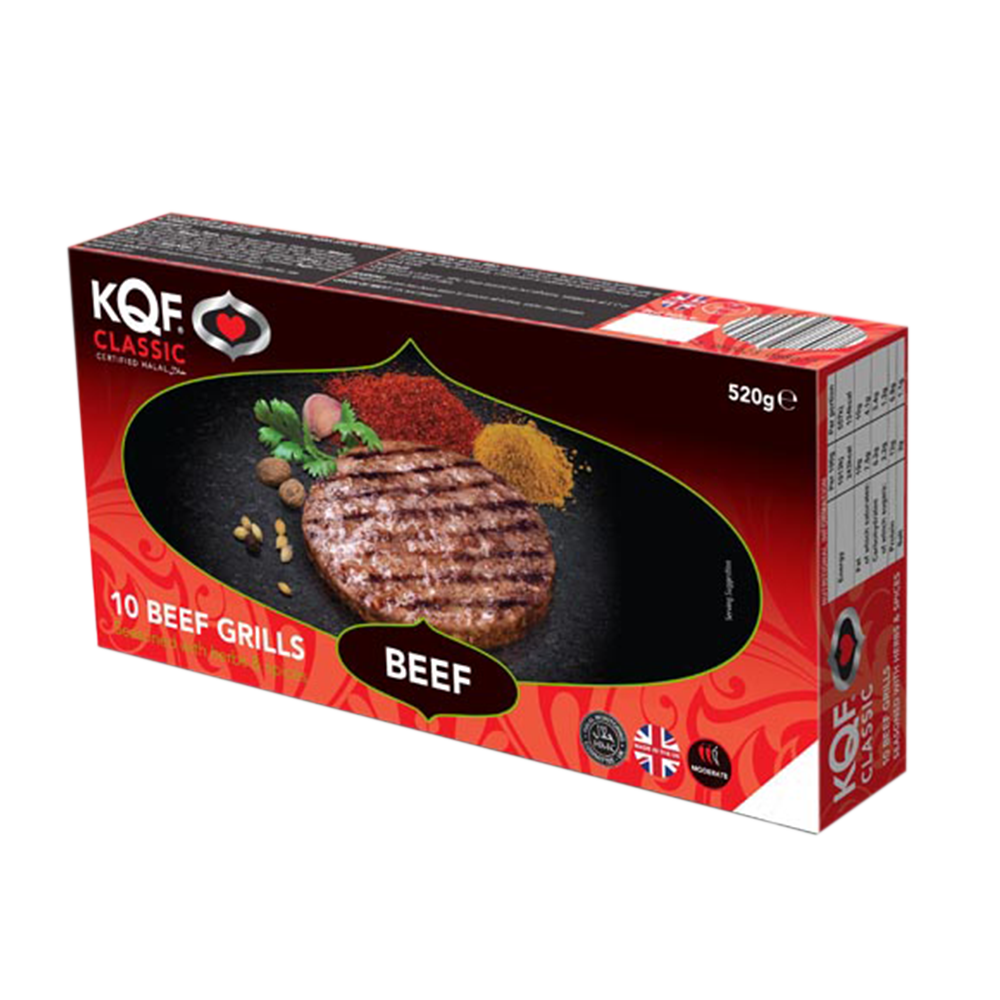 KQF Classic Beef Grills 520g (Frozen)