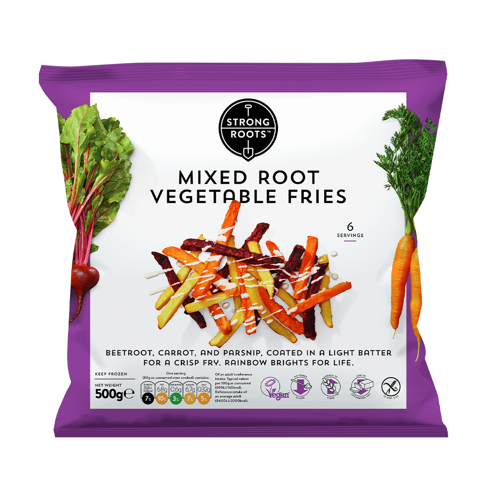 STRONG ROOTS Mixed Root Vegetable Fries 500gr (Frozen)