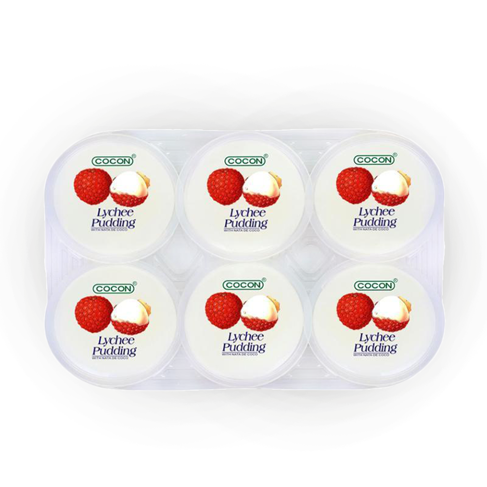 COCON Nata de Coco Pudding - Lychee 6pcs x 80g
